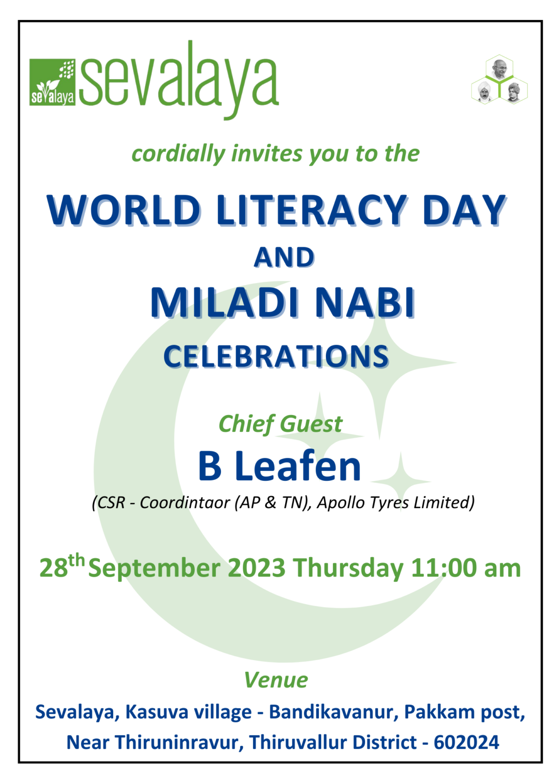 Miladi Nabi Celebrations – Sevalaya