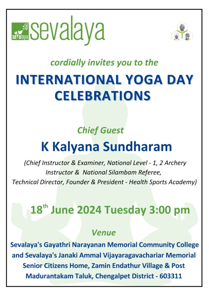 International Yoga Day celebrations – Sevalaya