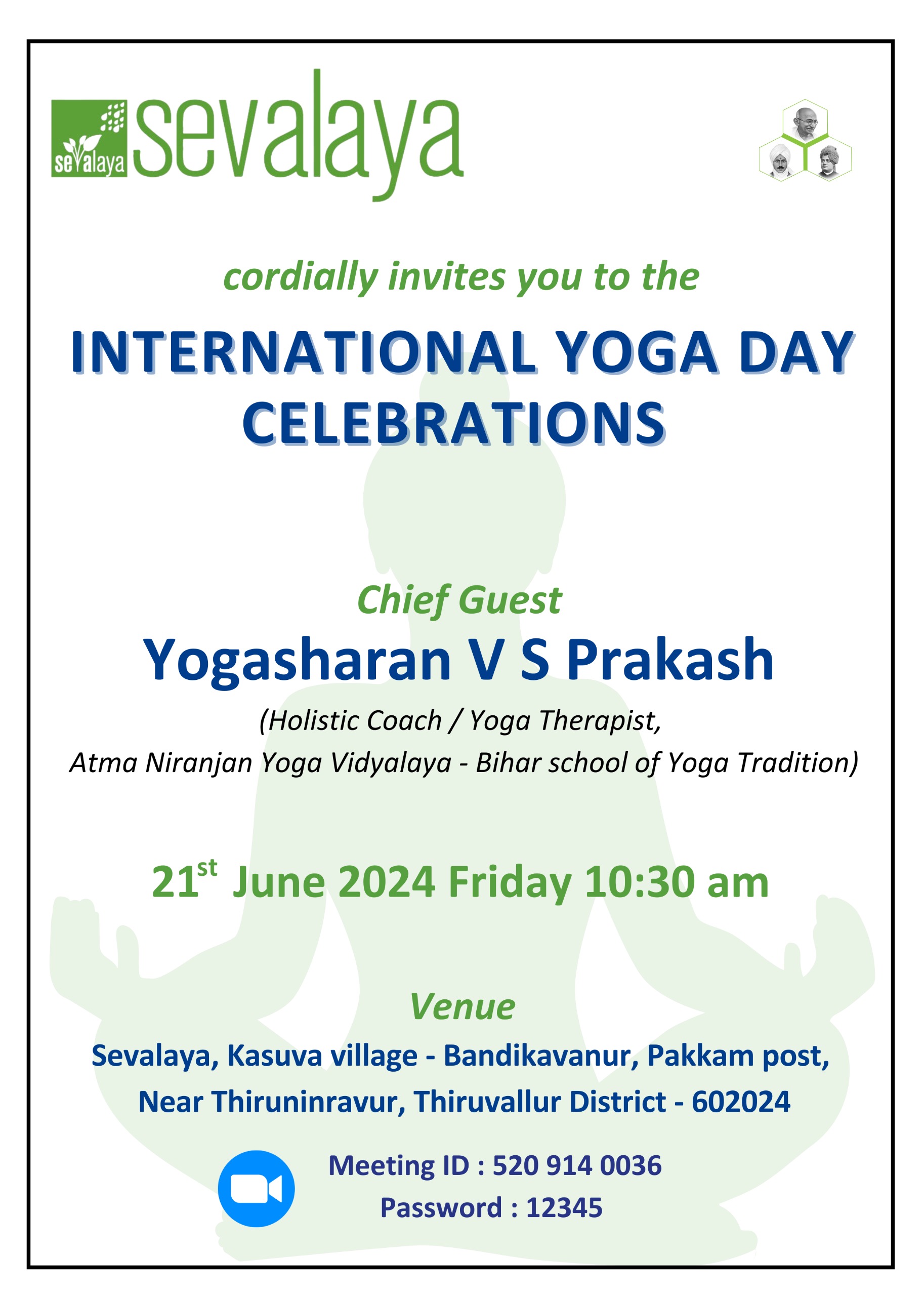 International Yoga Day celebrations – Sevalaya