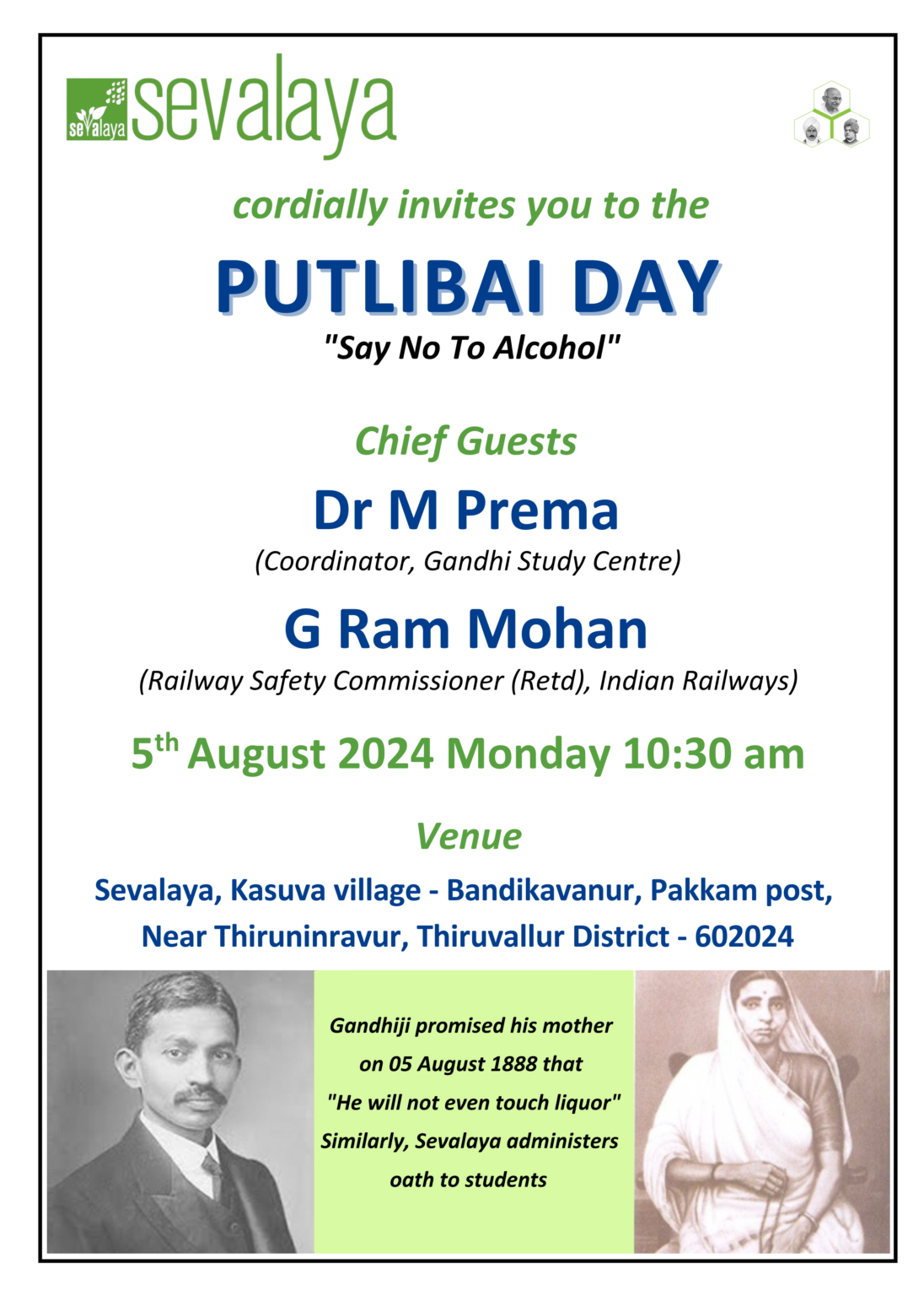 Putlibai Day Celebrations – Sevalaya