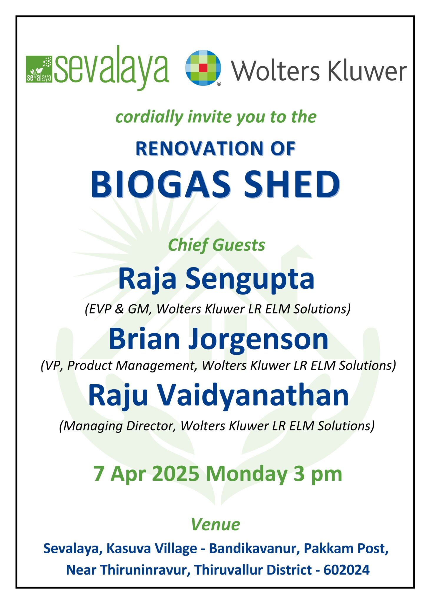 Renovation of Biogas Shed – Sevalaya