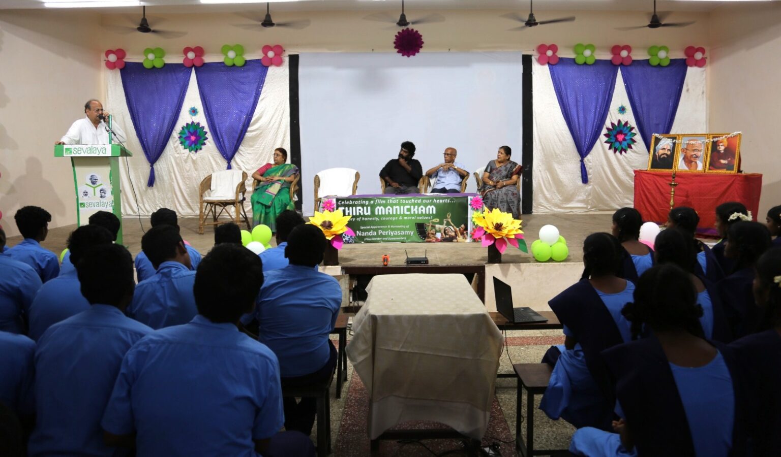 Sevalaya Screens the Movie Thiru Manickam for School Children; Writer ...